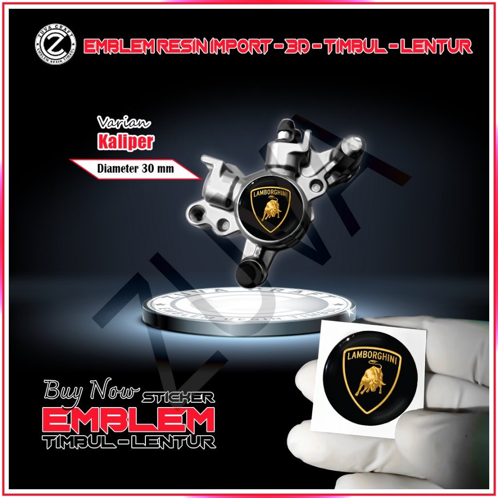 Jual STIKER MOTOR EMBLEM 3D LOGO LAMORGHINI KALIPER REM AKSESORIS ...