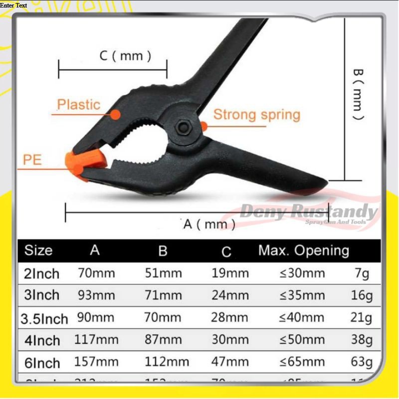 Jual Nylon Spring Clamp Alat Klip Penjepit Kayu Multiplek Penjepit Kain Backdrop Background Foto ...