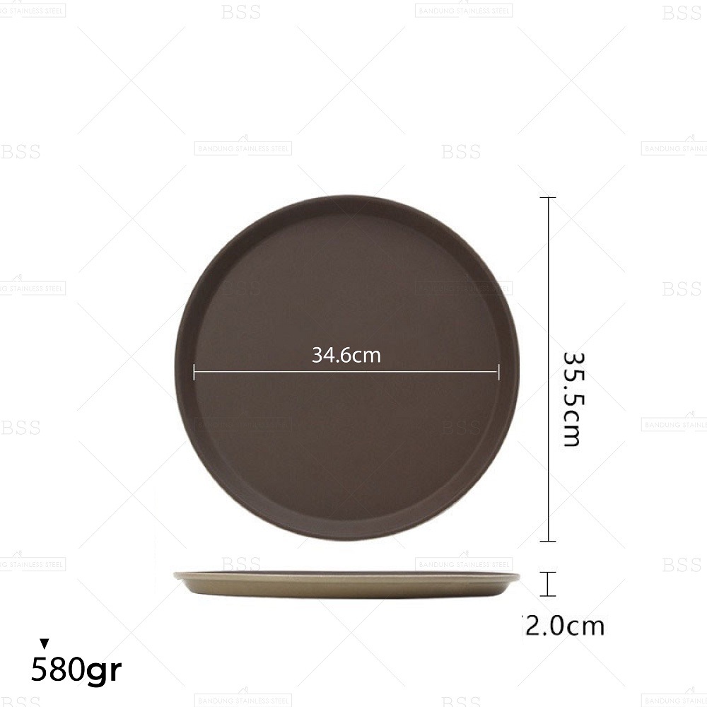 Jual Nampan Saji Hotel Anti Slip Medium Size Tray Bulat Kotak Makanan ...