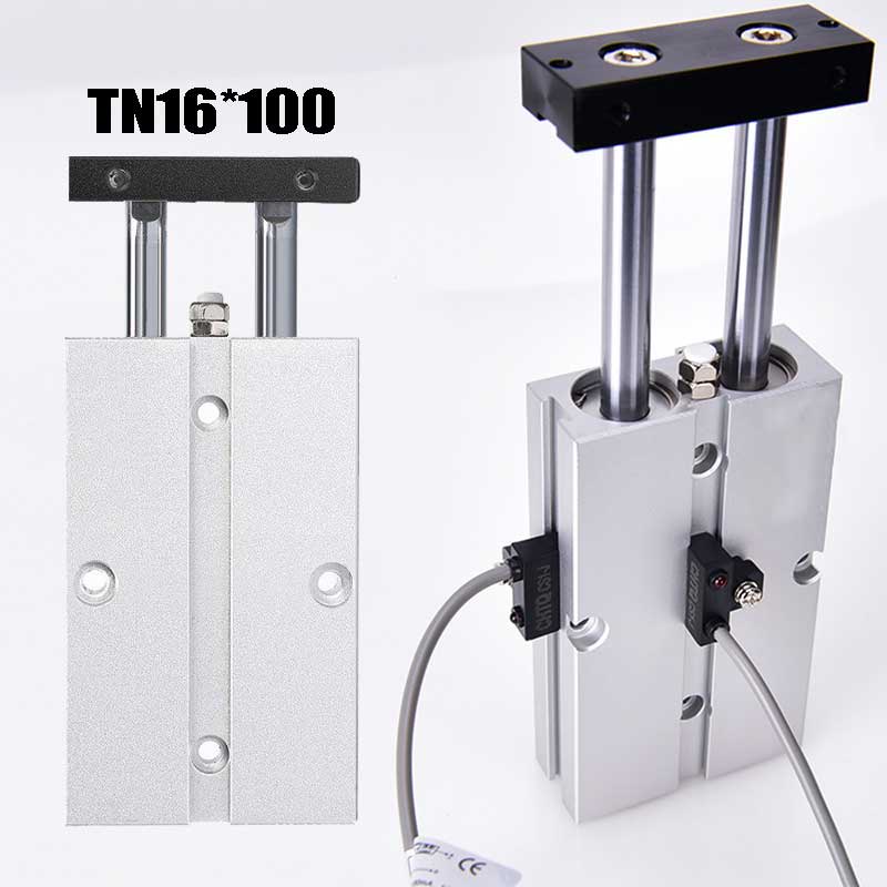Jual 1PC Cylinder Double Acting Double Rod Pneumatic Alloy Air TN16 ...