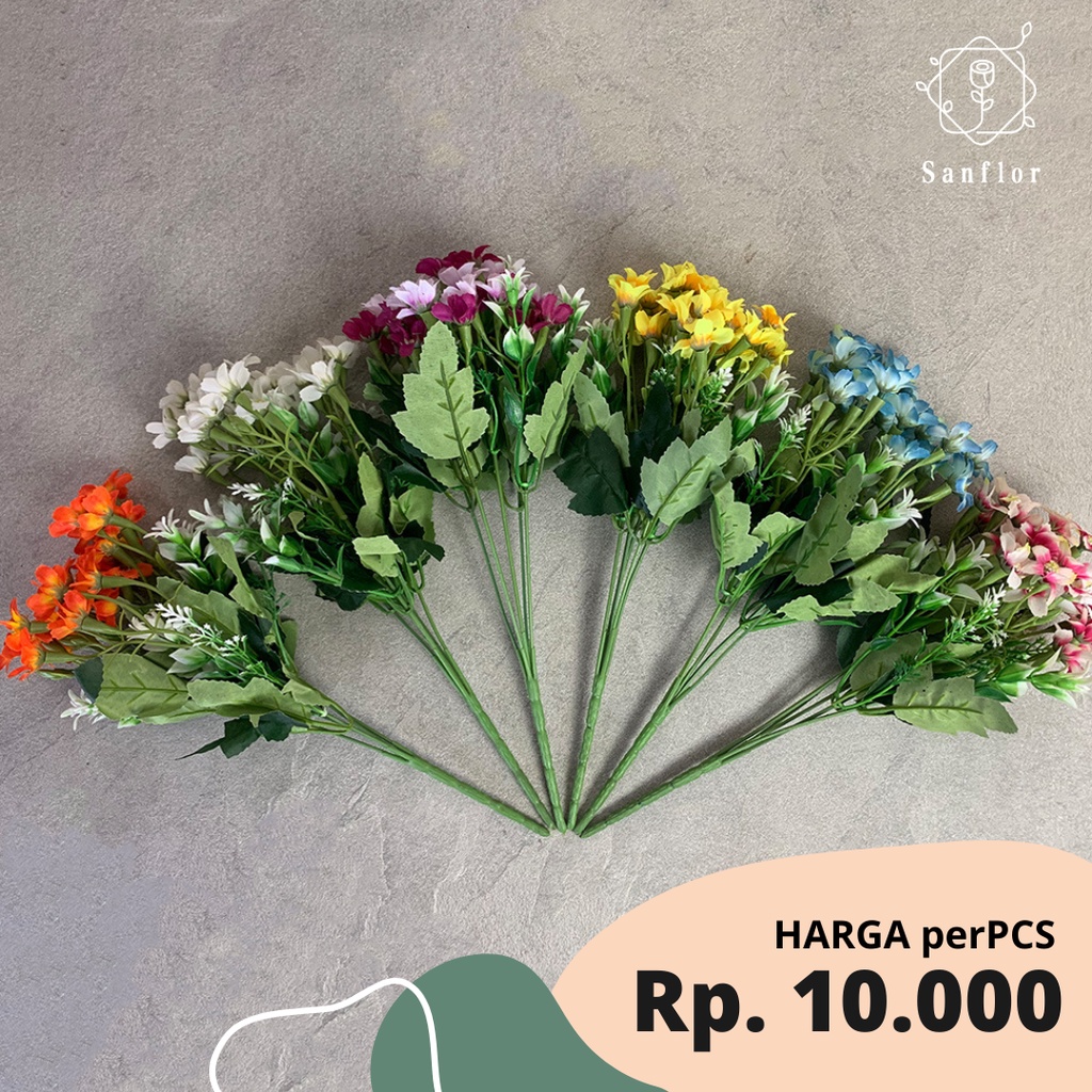 Jual LITTLE DAISY ARTIFICIAL/BUNGA ASTER KECIL BUATAN BAHAN KAIN HIASAN ...