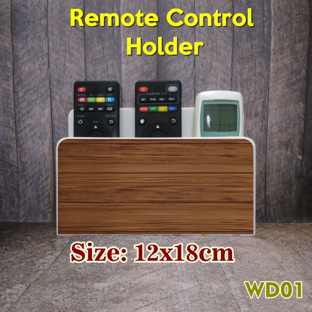 Jual Rak Tempat Remote Control Holder Custom Motif Wooden 12x18cm 3 ...