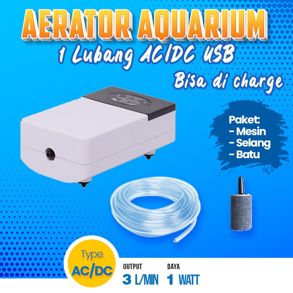 Jual Aerator USB AC DC Aquarium Air Pump Mesin Gelembung Otomatis 1 ...