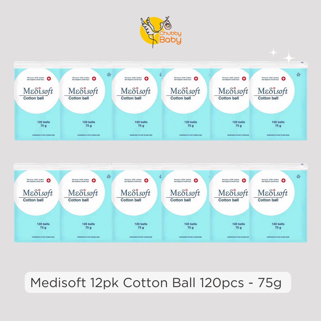Jual PROMO 12Pcs Medisoft Cotton Ball 120 Balls 75g | Kapas Bola Biru ...