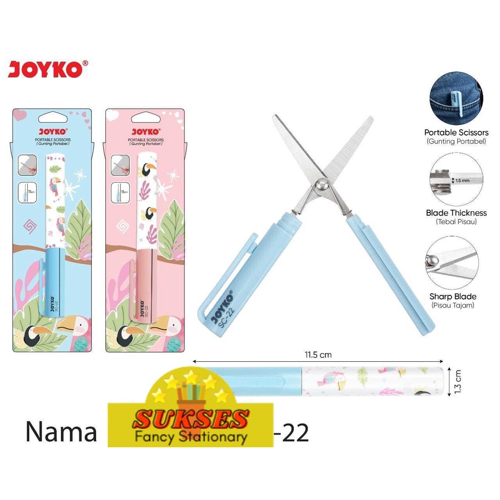 Jual Gunting Lipat Pen Joyko SC-22 Portable Scissors Fancy | Shopee Indonesia