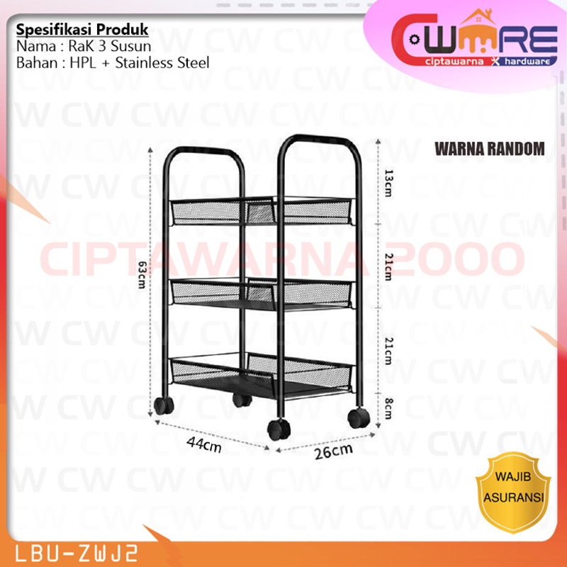 Jual Rak Lantai Beroda Lemari Troli Penyimpanan Ruang Tamu 4 Susun ...