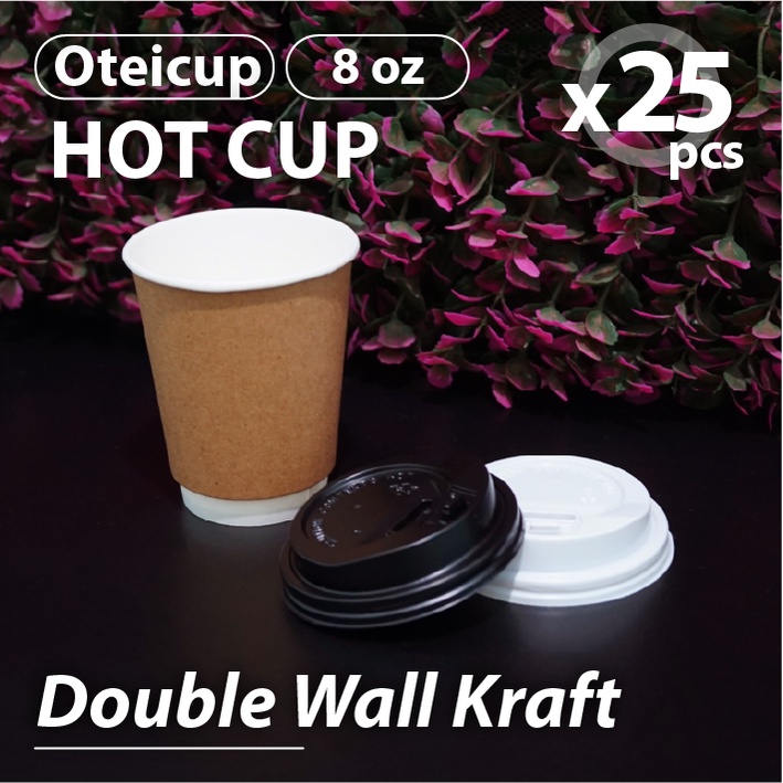 Jual Hot Cup 8 oz Kraft Double Wall - Paper Cup - Gelas Kertas - Oteicup | Shopee Indonesia