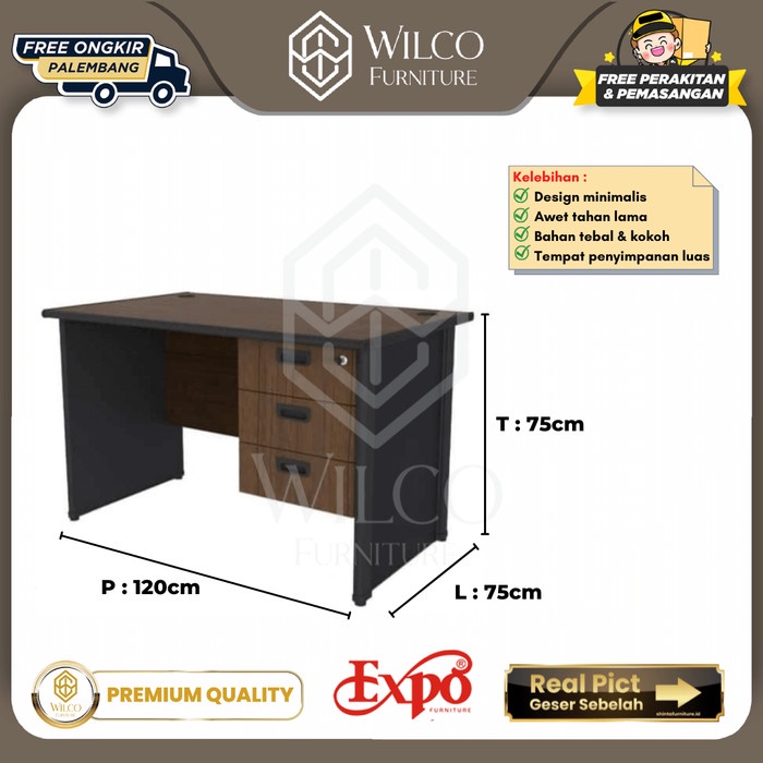 Jual Meja Kantor Staf Expo 1/2 Biro / Meja Kerja MP - 120 / Meja MP ...
