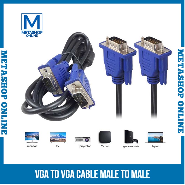 Jual Kabel VGA to VGA 15 Pin Male ke Male Cable | Shopee Indonesia