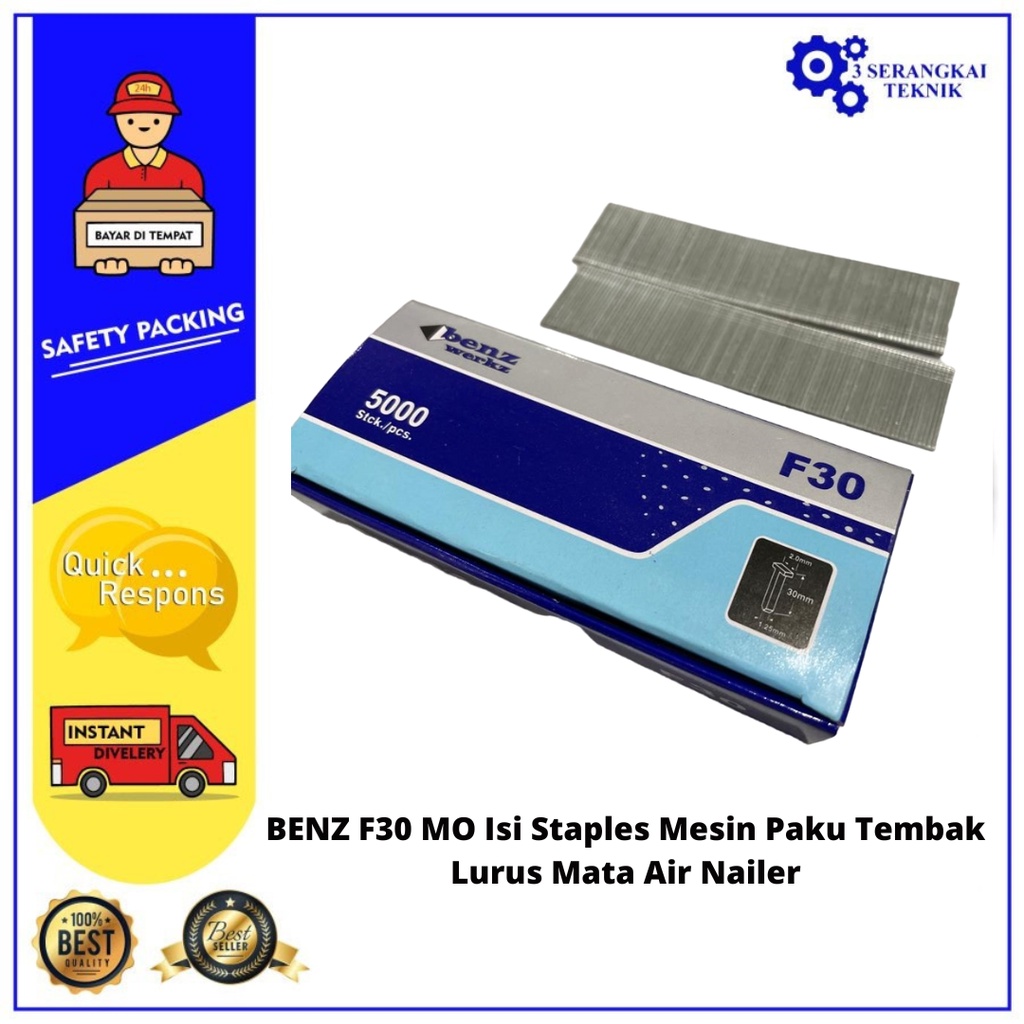 Jual BENZ F30 MO Isi Staples Mesin Paku Tembak Lurus Mata Air Nailer ...