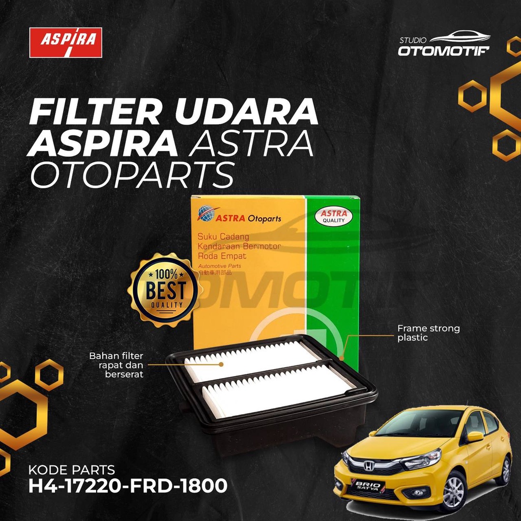 Jual ASPIRA FILTER UDARA BRIO AIR FILTER H4-17220-FRD | Shopee Indonesia
