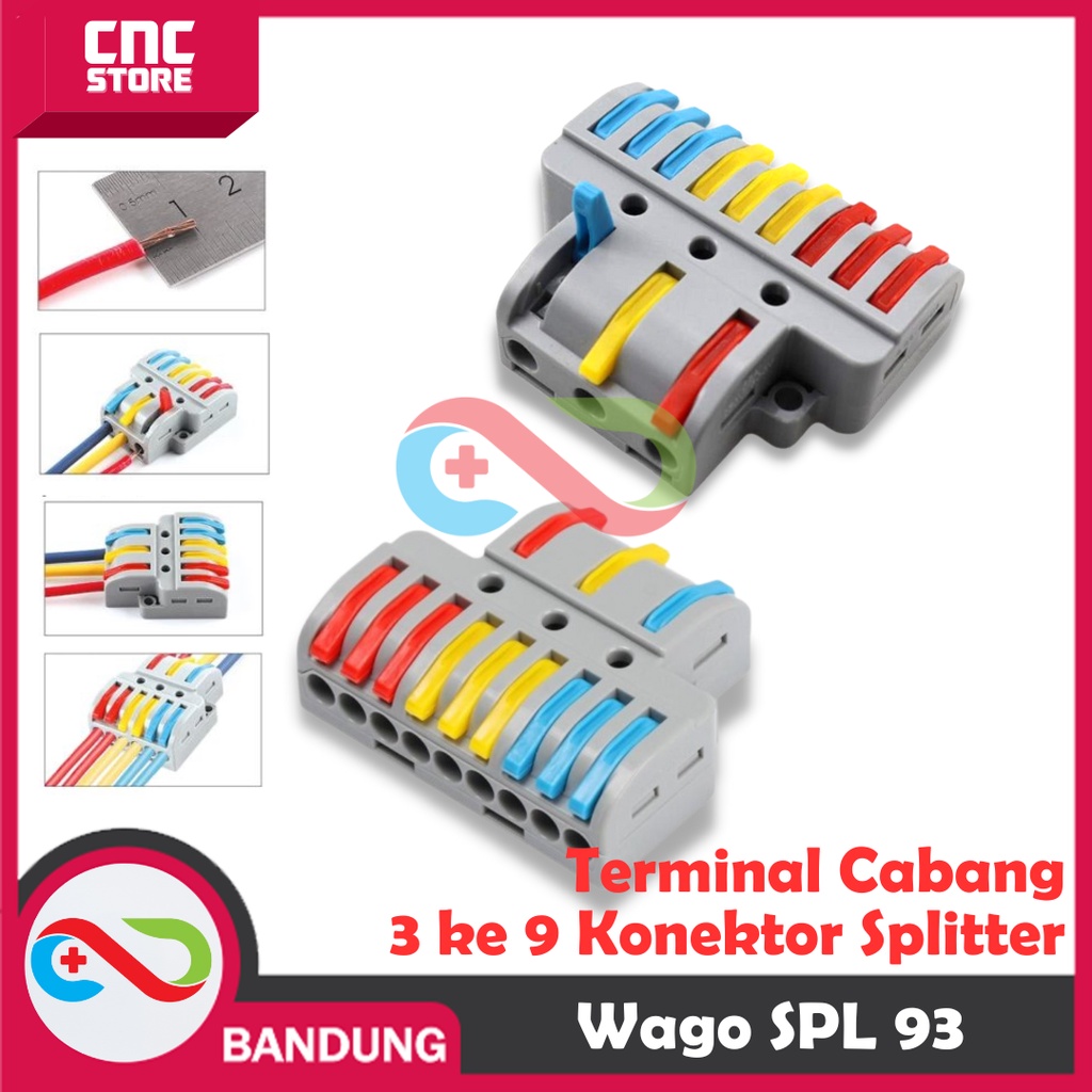 Jual TERMINAL CABANG 3 KE 9 KABEL KONEKTOR SPLITTER 3X9 LT 633 WAGO SPL ...