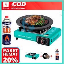 Jual PAKET KOMPOR PORTABLE + GAS + ULTRA GRILL PAKET GRILL LENGKAP ...