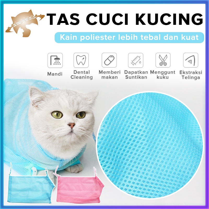 Jual Kucing Pet Grooming Bag Pet Shower Bath Tas Kantong Jaring Kucing ...