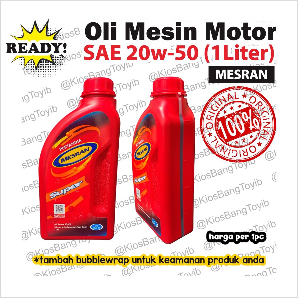 Jual Oli Mesin Motor Bebek MESRAN SUPER 4T SAE 20w-50 (1L 1Liter ...