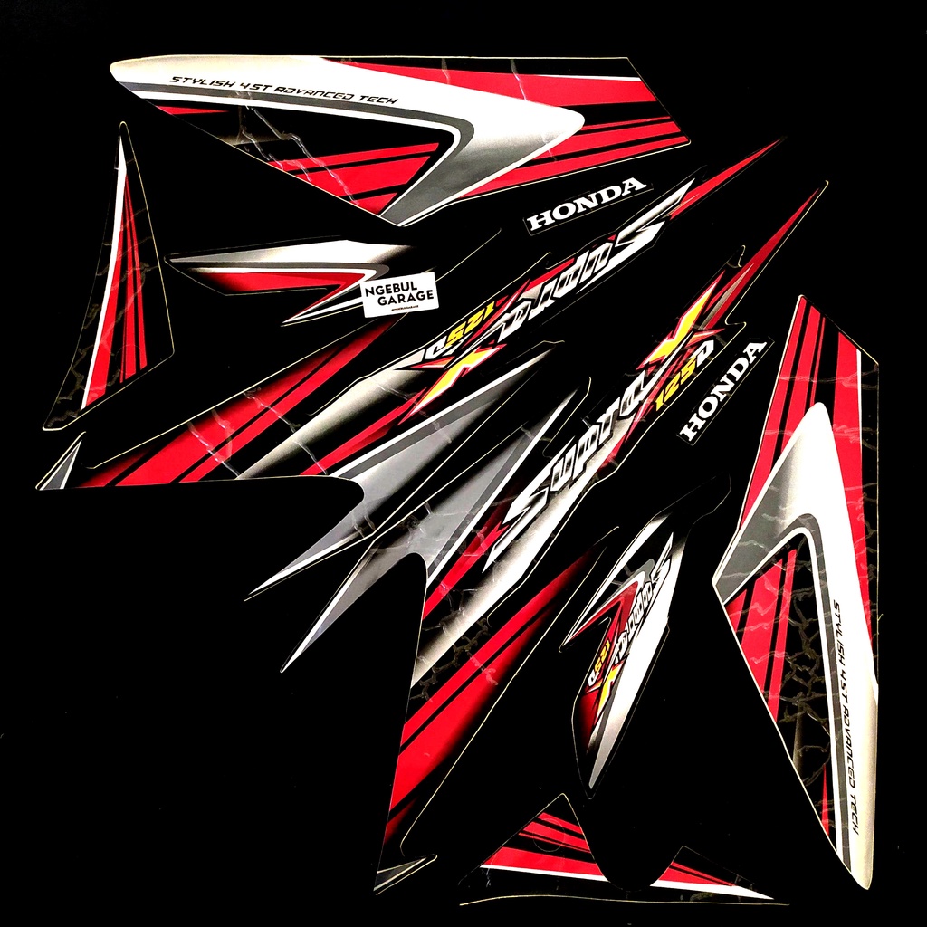 Jual Stiker Supra X 125 D 2006 Striping HONDA MERAH SILVER PUTIH ORANGE ...