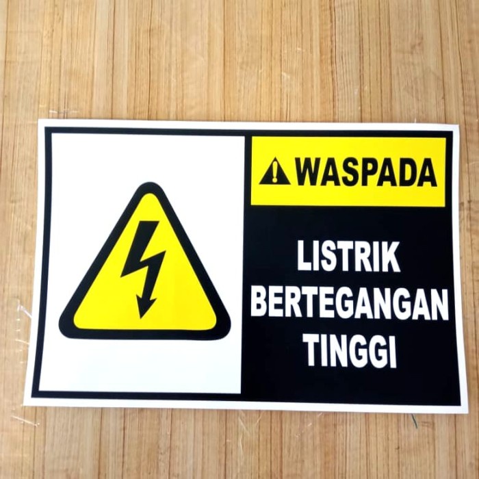 Jual SIGN STICKER K3 RAMBU SAFETY WASPADA LISTRIK BERTEGANGAN TINGGI ...