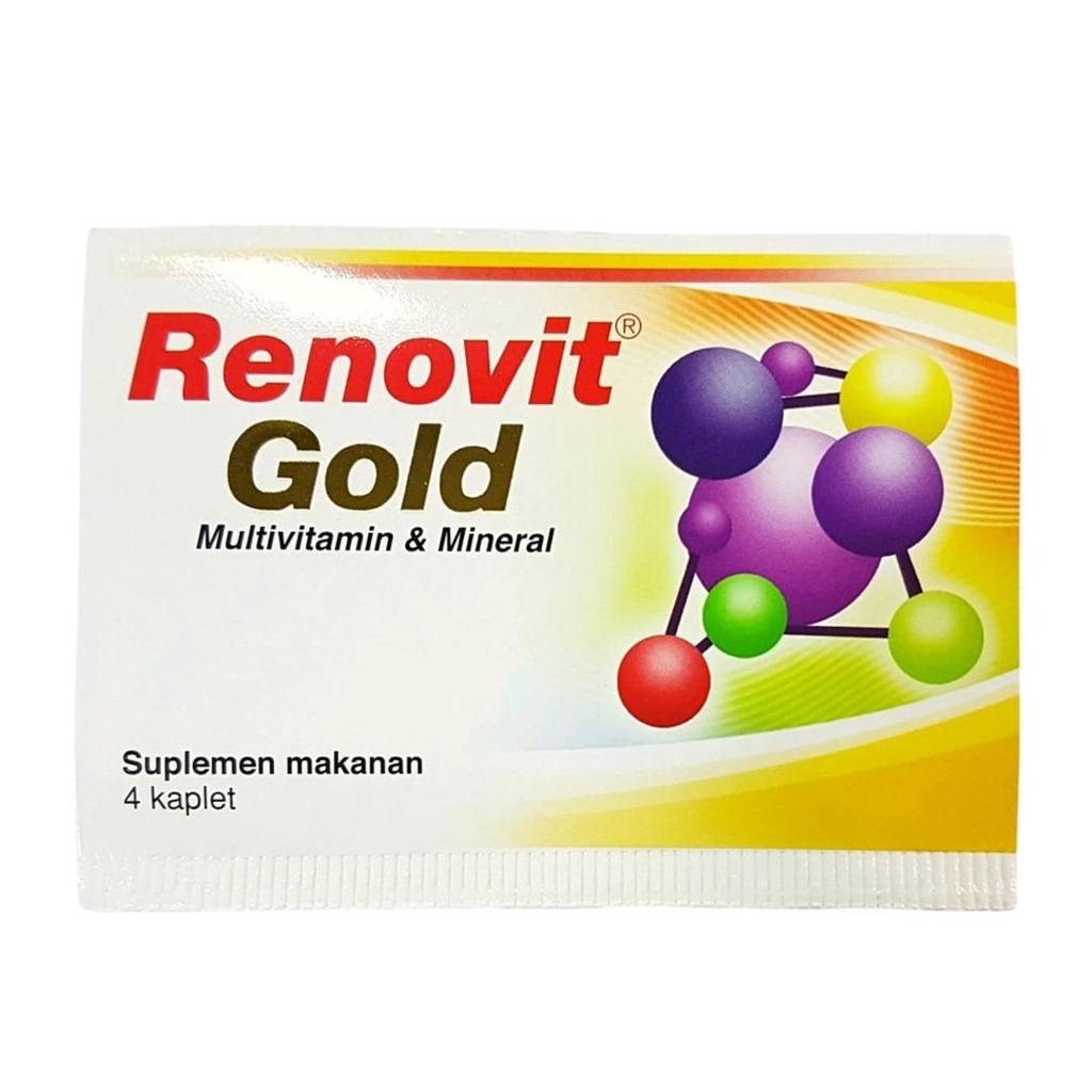 Jual RENOVIT GOLD STRIP 4 TABLET -MULTIVITAMIN MINERAL | Shopee Indonesia