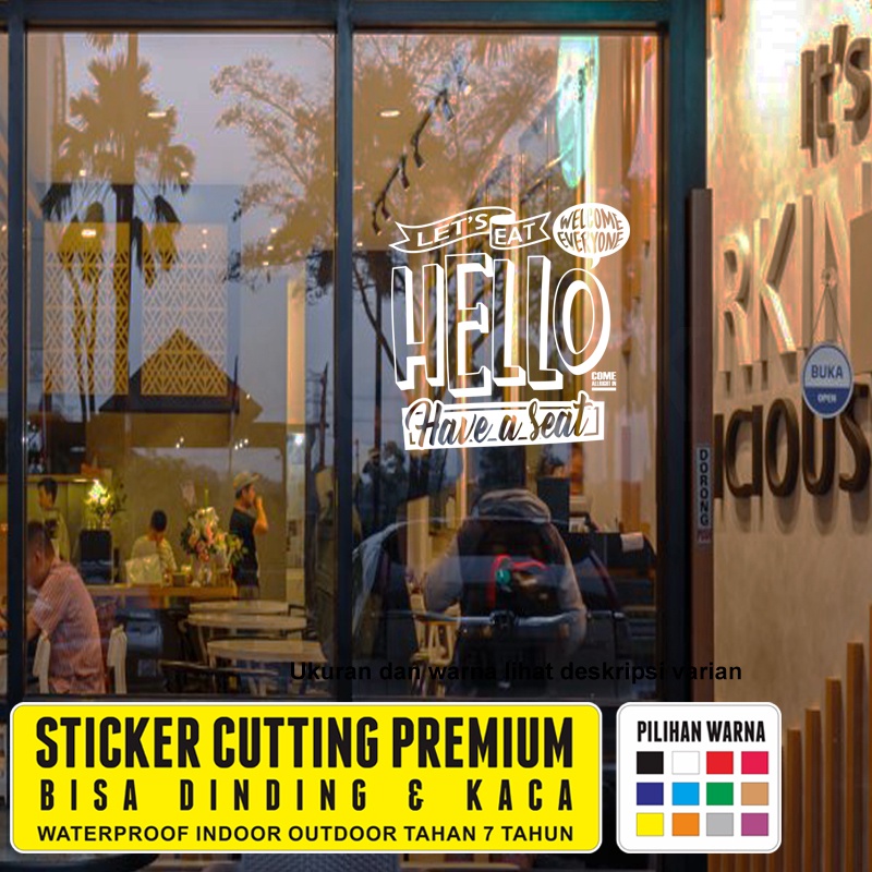 Jual Sticker Cafe Kaca Dinding Hello Kafe Coffee Shop Kopi Stiker ...