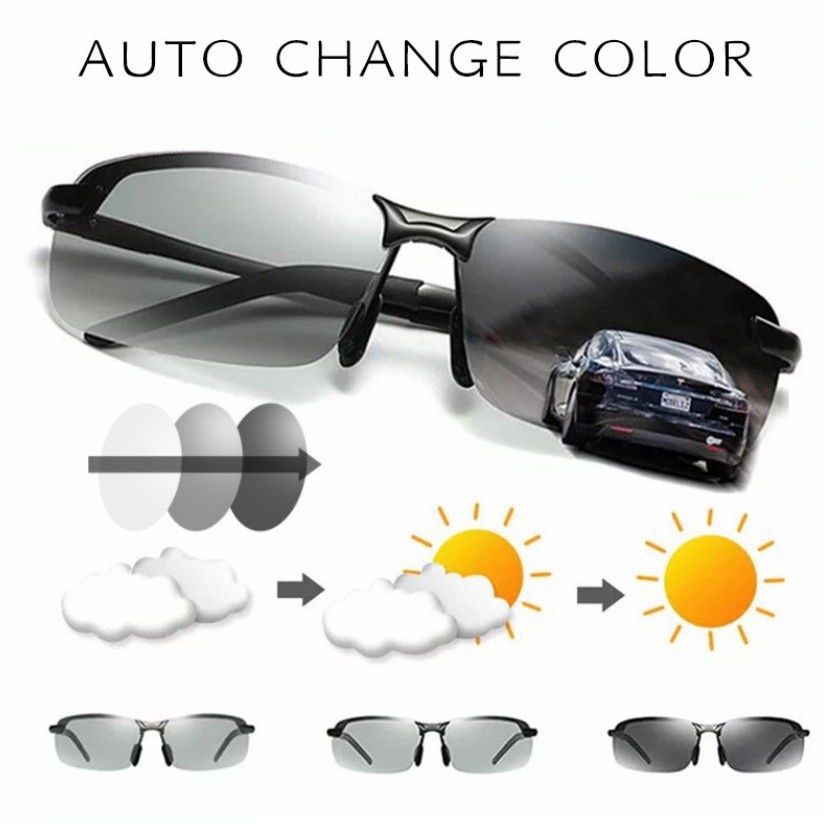 Jual HBS Kacamata Hitam Anti Silau Siang Dan Malam Polarized Photochromic UV400 Sports ...