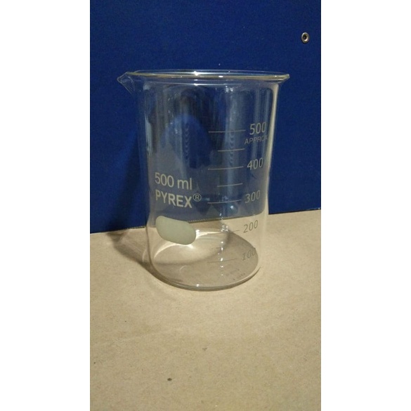 Jual Beaker glass / gelas kimia kaca 500 ml - PYREX | Alat Laboratorium ...