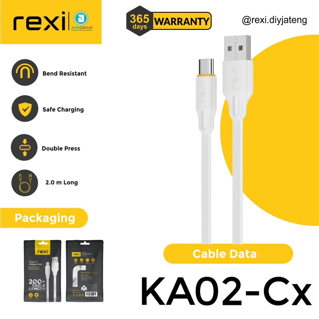 Jual Kabel data type-c 2.4Ampere KA02-CX rexi BARU!! | Shopee Indonesia