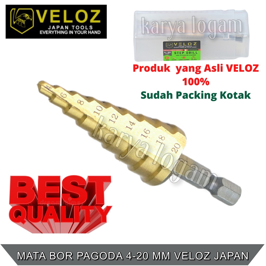 Jual Mata Bor Step Drill Veloz Hss Pagoda Spiral 4-20mm / Heavy Duty ...