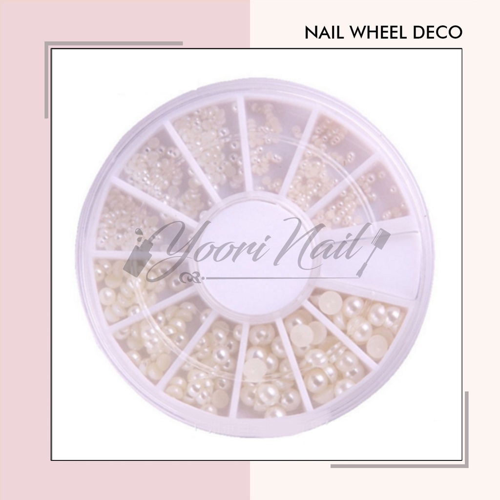 Jual Nail deco wheel nail art rhinestones colorful square star ...