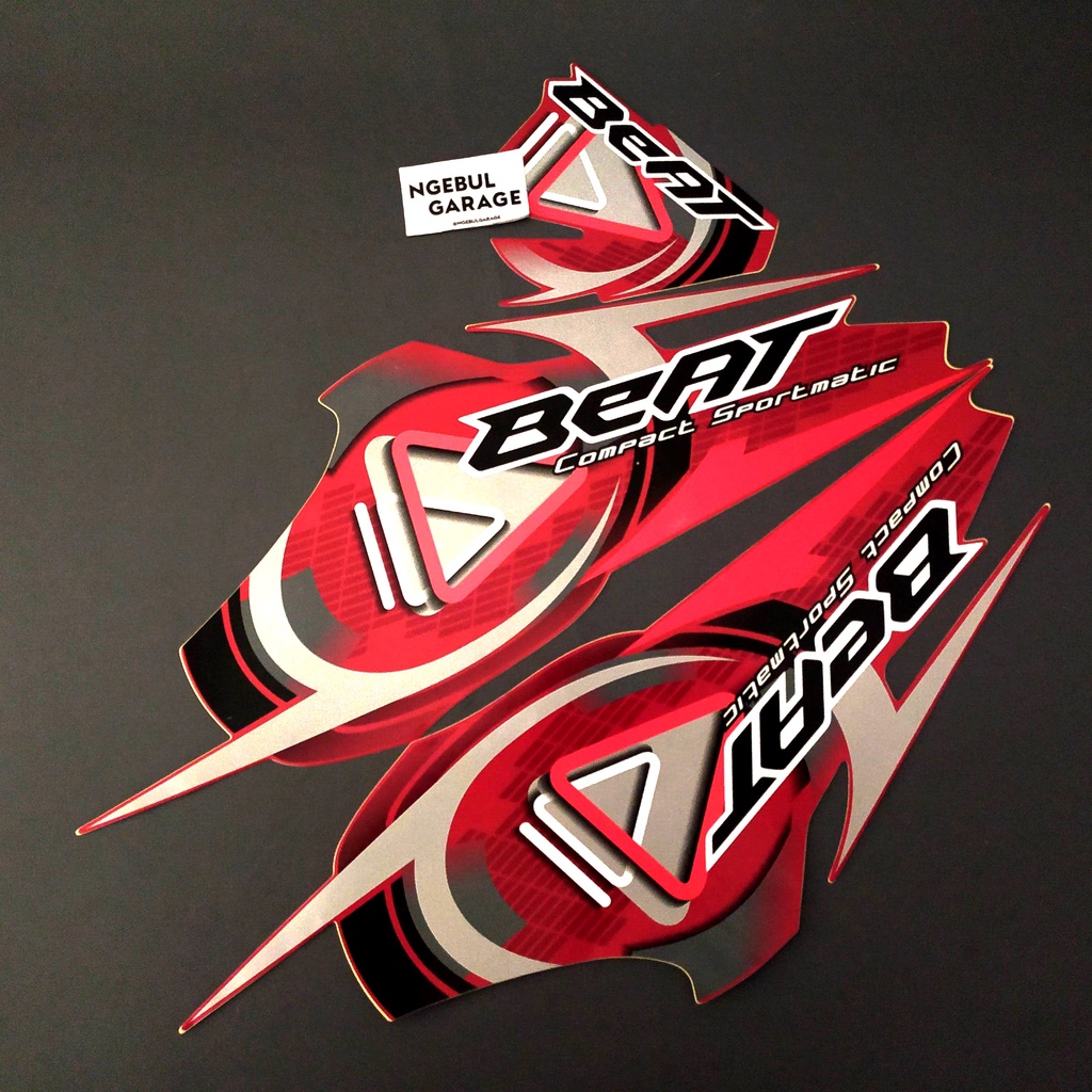 Jual Stiker Beat 2010 Striping HONDA IMI MERAH SILVER HITAM | Shopee ...