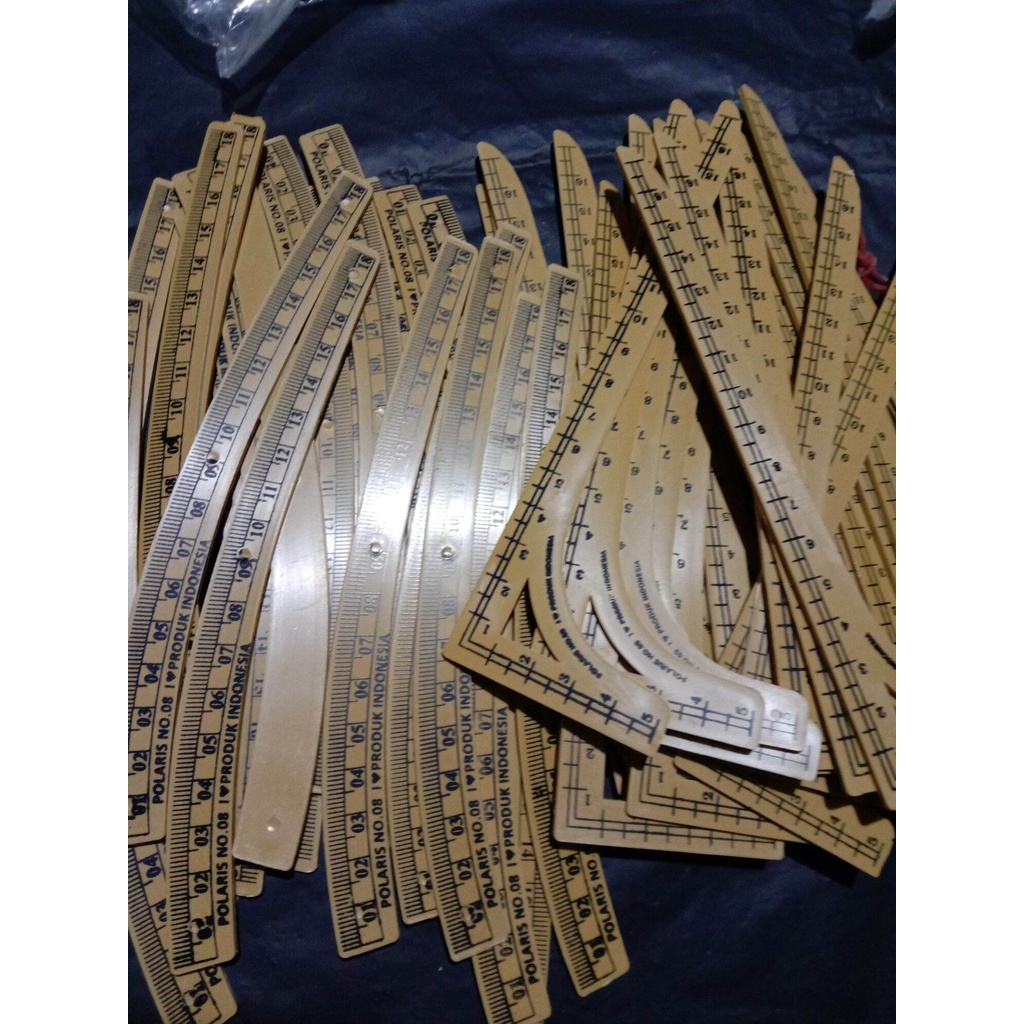 Jual penggaris mini isi 21 set siku dan lengkung mini \ alat pola jahit ...