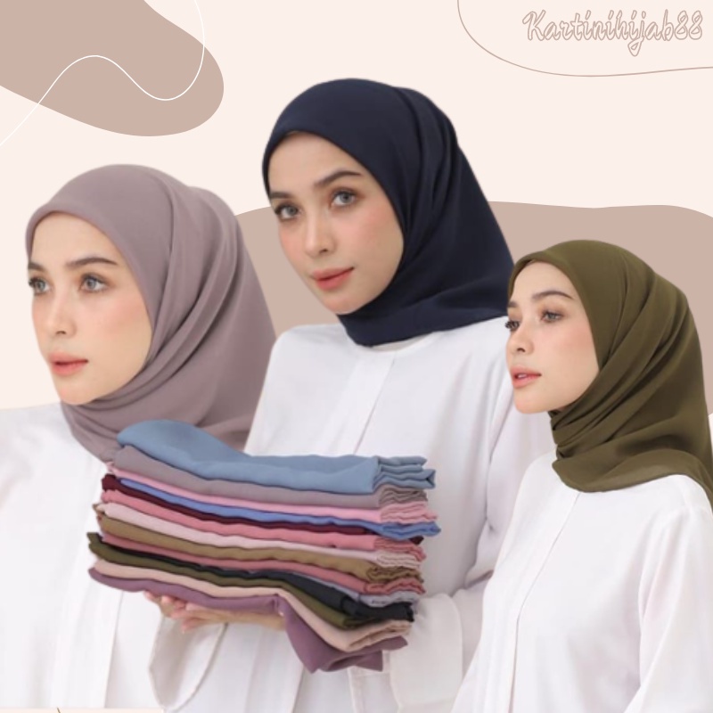 Jual Bella Square Anti Lecek Hijab Segi Empat Polos Kerudung Segi Empat ...