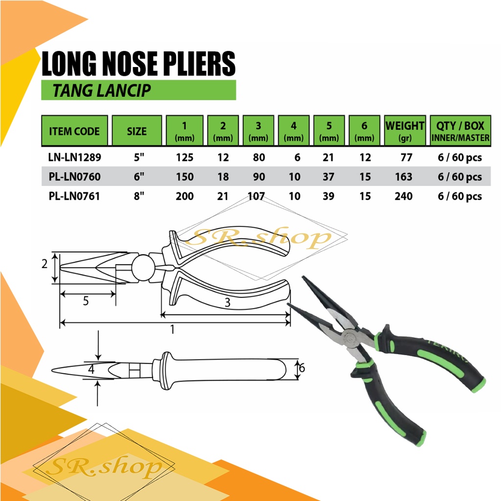 Jual tang lancip TEKIRO, BESAR 6 INCH, TANK, ALAT PENJEPIT, ORIGINAL ...