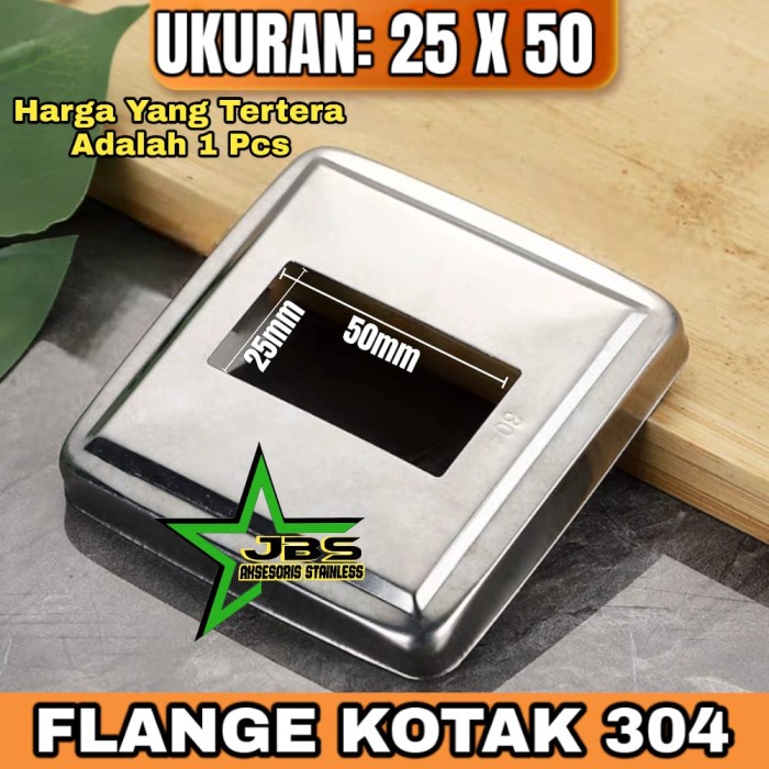 Jual FLANGE/RING KOTAK 25X50 STAINLESS 304 | Shopee Indonesia
