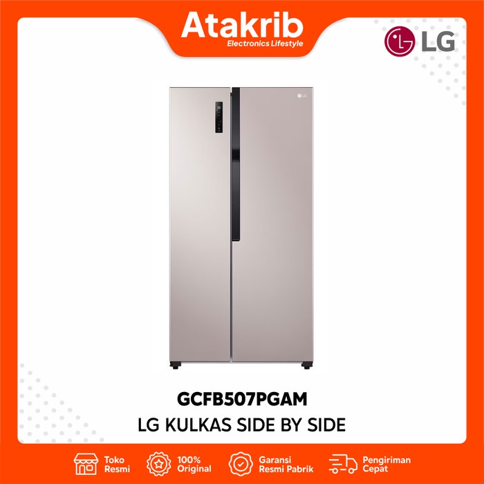 Jual LG KULKAS SIDE BY SIDE GCFB507PGAM / GCFB 507 PGAM Smart Inverter 509L | Shopee Indonesia