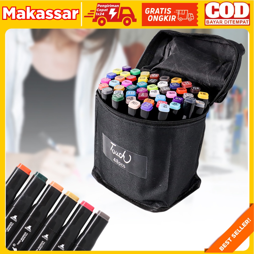 Jual Spidol Dual Side Dua Arah / Fine Art Marker 30 & 40 Color Warna ...