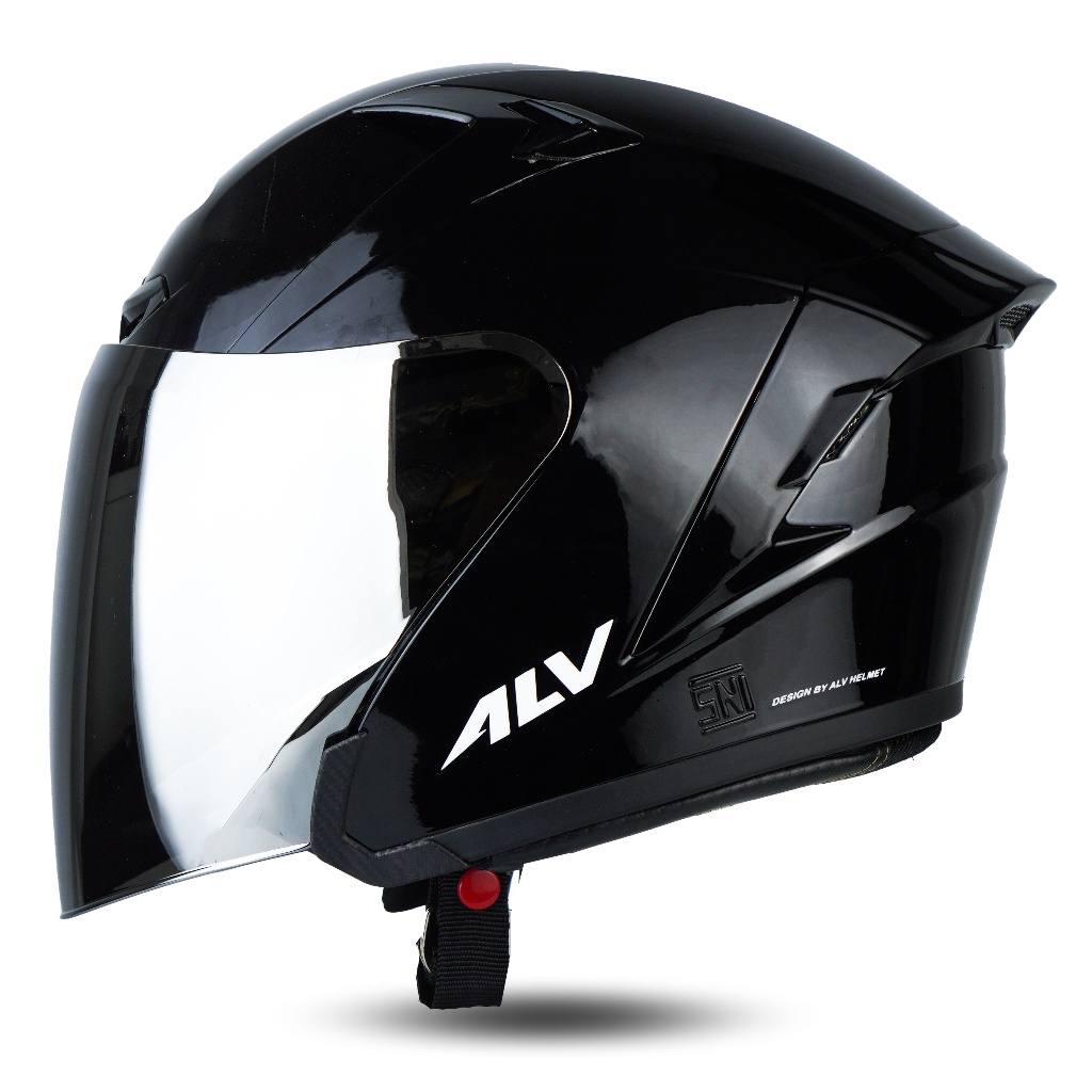 Jual HELM HALF FACE ALV ULTRON BLACK GLOSY / HELM PREMIUM UNTUK PRIA ...