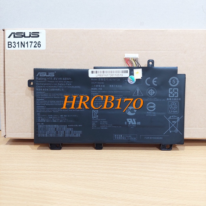 Jual Baterai Laptop Asus TUF Gaming FX505 FX505GD FX504 FX80 ( B31N1726 ...