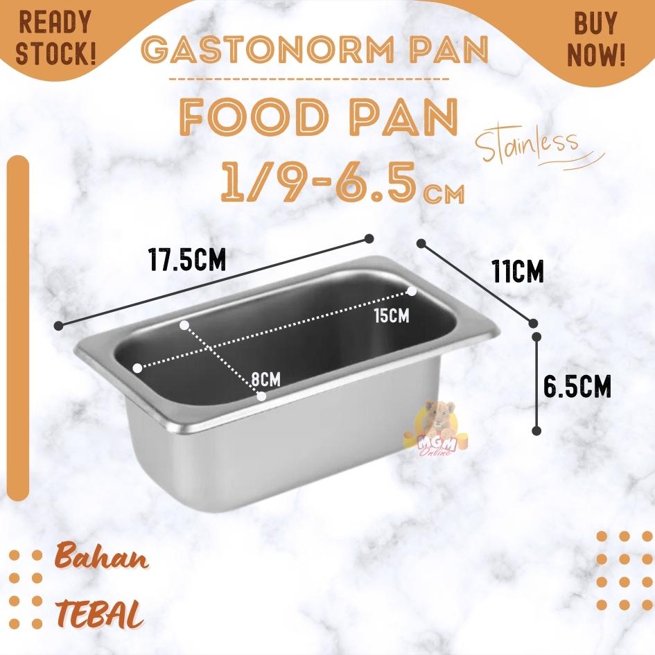 Jual Food pan 1/9 tinggi 6.5cm Stainless plus TUTUP gastonorm pan TEBAL ...