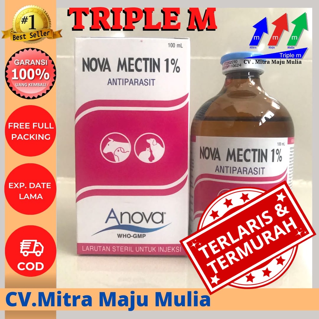 Jual NOVA MECTIN 1% Triple M- Obat ANTIPARASIT (cacing/gudeg) pada ...