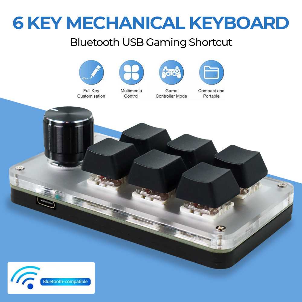 Jual 6 Key Mechanical Keyboard Bluetooth USB Gaming Shortcut | Shopee Indonesia