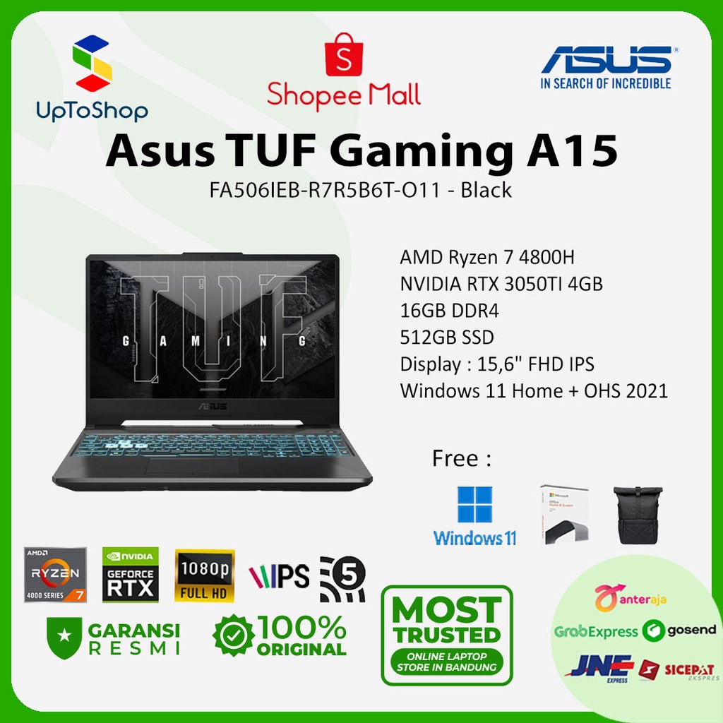 Jual Asus TUF A15 FA506IEB-R7R5B6T-O11 Ryzen 7 4800H 16GB 512GB ...