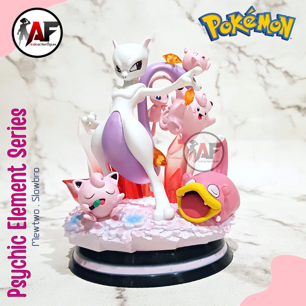 Jual Action Figure Pokemon Psychic Element Series Mewtwo Slowbro Jiggly ...