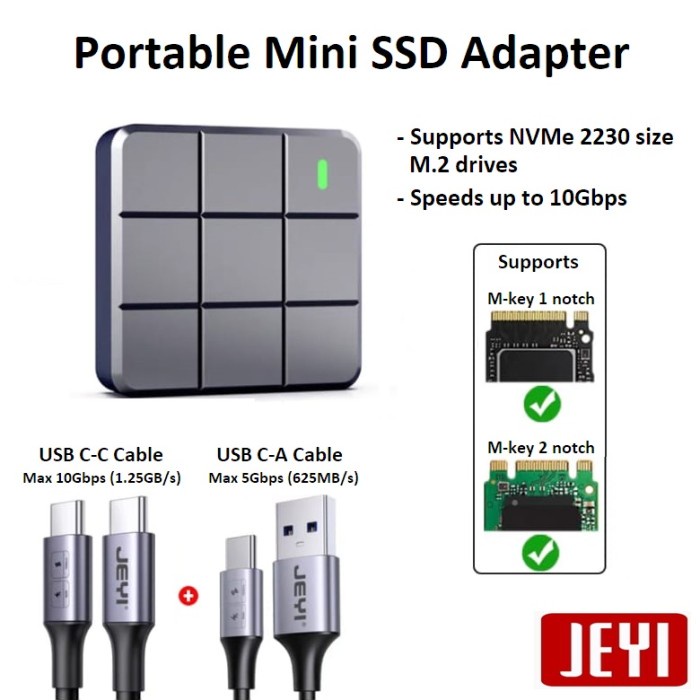Jual JEYI M.2 2230 NVMe SSD Mini Portable Enclosure M2 10Gbps USB 3.2 ...