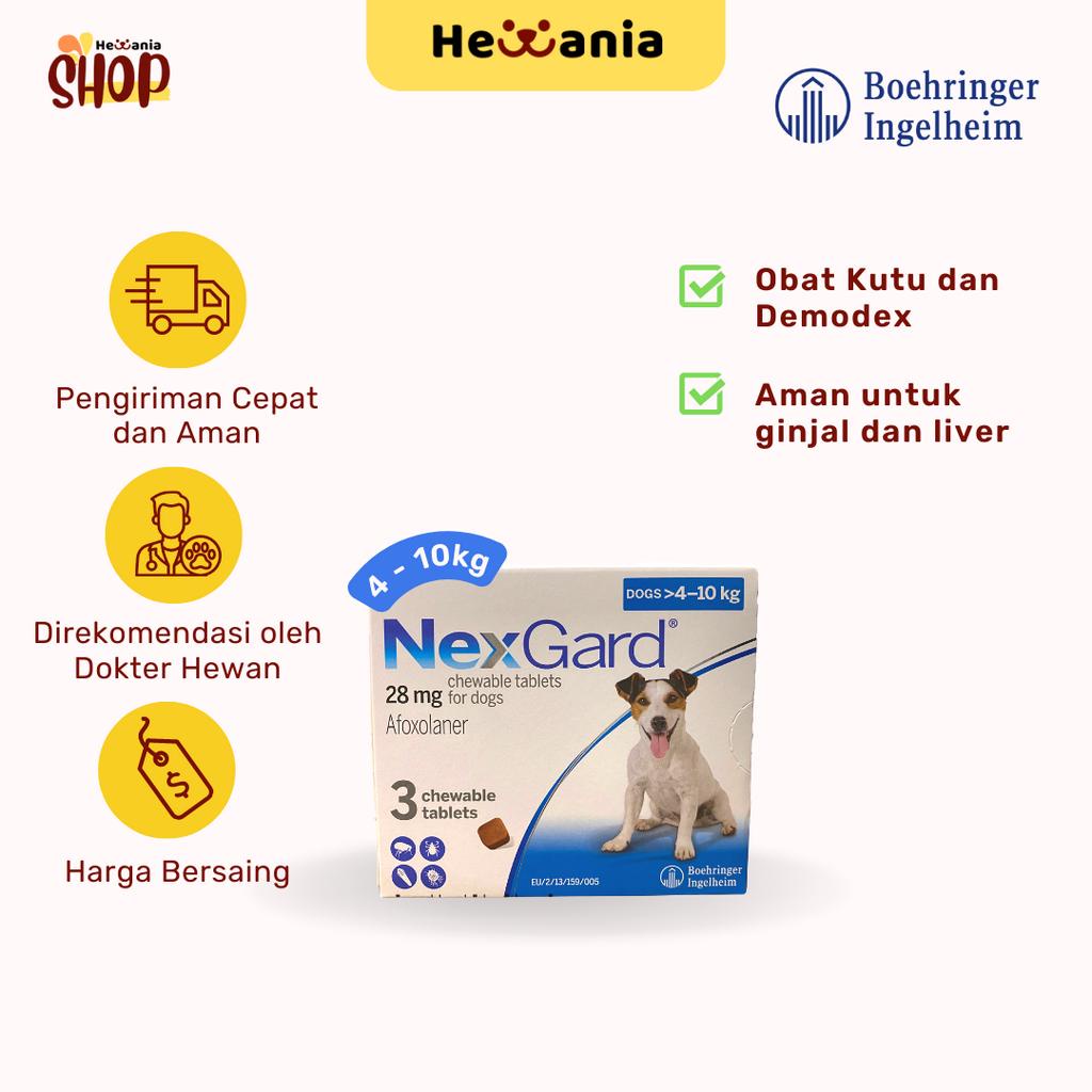 Jual Obat Kutu Anjing Demodex Scabies NEXGARD ukuran 4-10 Kg | Shopee Indonesia