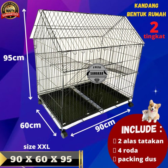 Jual KANDANG KUCING BENTUK RUMAH SIZE XXL 90X60X96CM KANDANG UKURAN ...