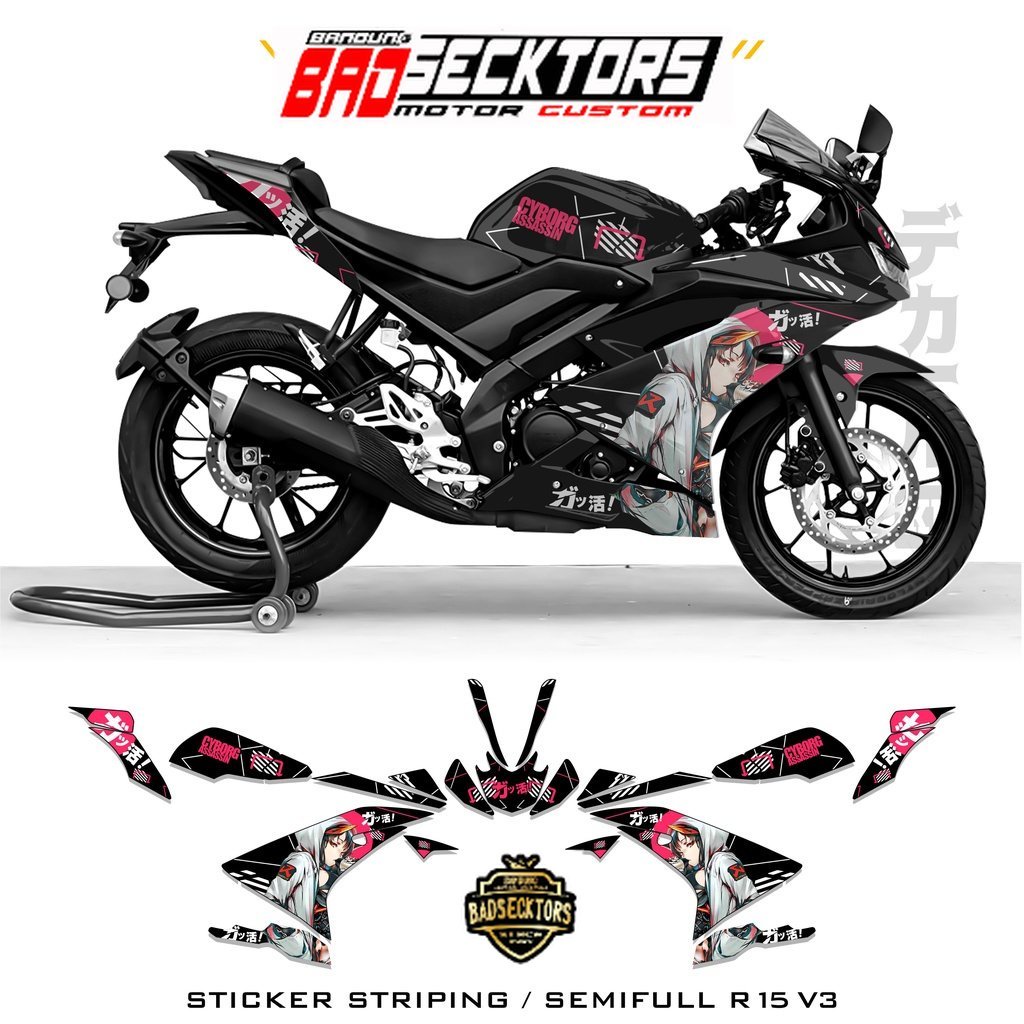 Jual STRIPING R15 V3 SEMIFULL / R15 V4 MOTIF 12 CYBORG ASSASIN ...