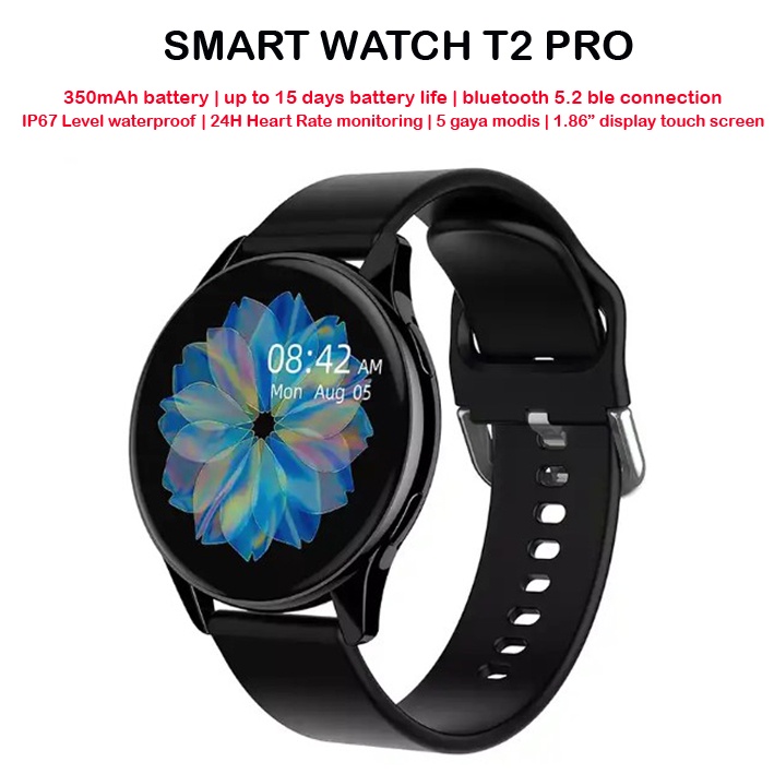 Jual SmartWatch T2 active 2 Pro Jam Smart Watch IP67 ORIGINAL Black ...