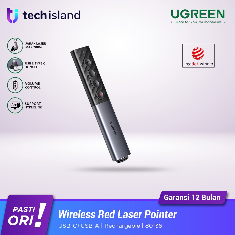 Jual Ugreen Laser Pointer Remote Controller Presenter Wireless 2.4ghz USB-C & USB-A | Shopee ...