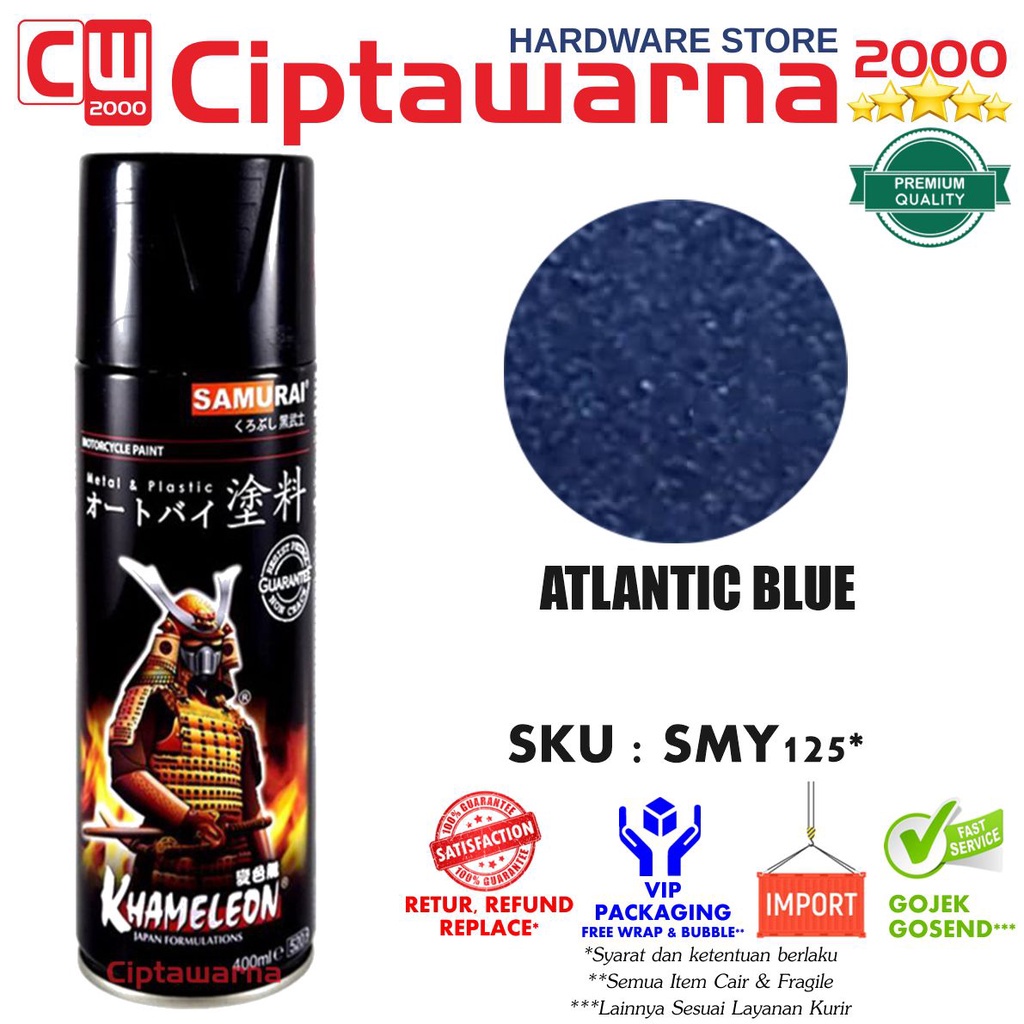 Jual Cat Semprot Spray Samurai Paint Aerosol Y125 Atlantic Blue 400ml ...
