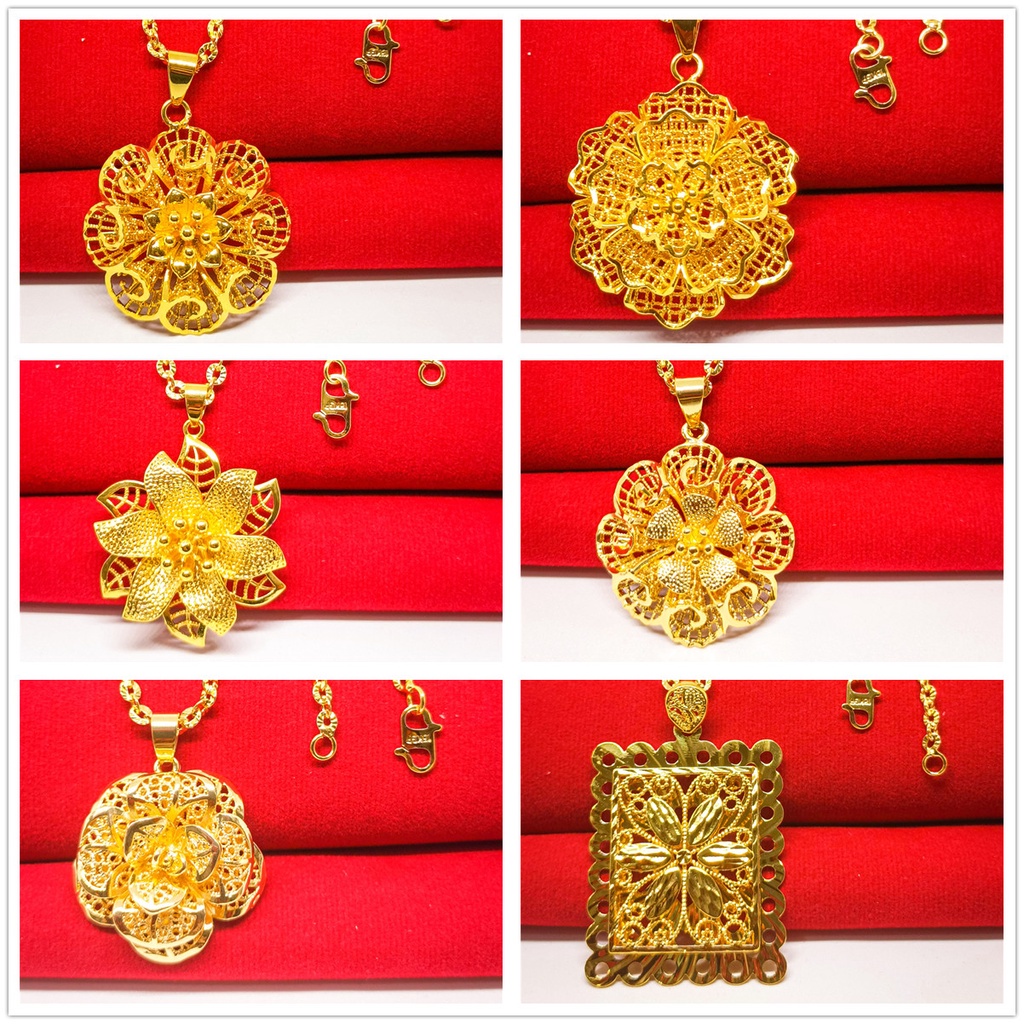 Jual Kalung Liontin Bunga Hollow Bahan Tembaga Lapis Emas Imitasi Gaya ...